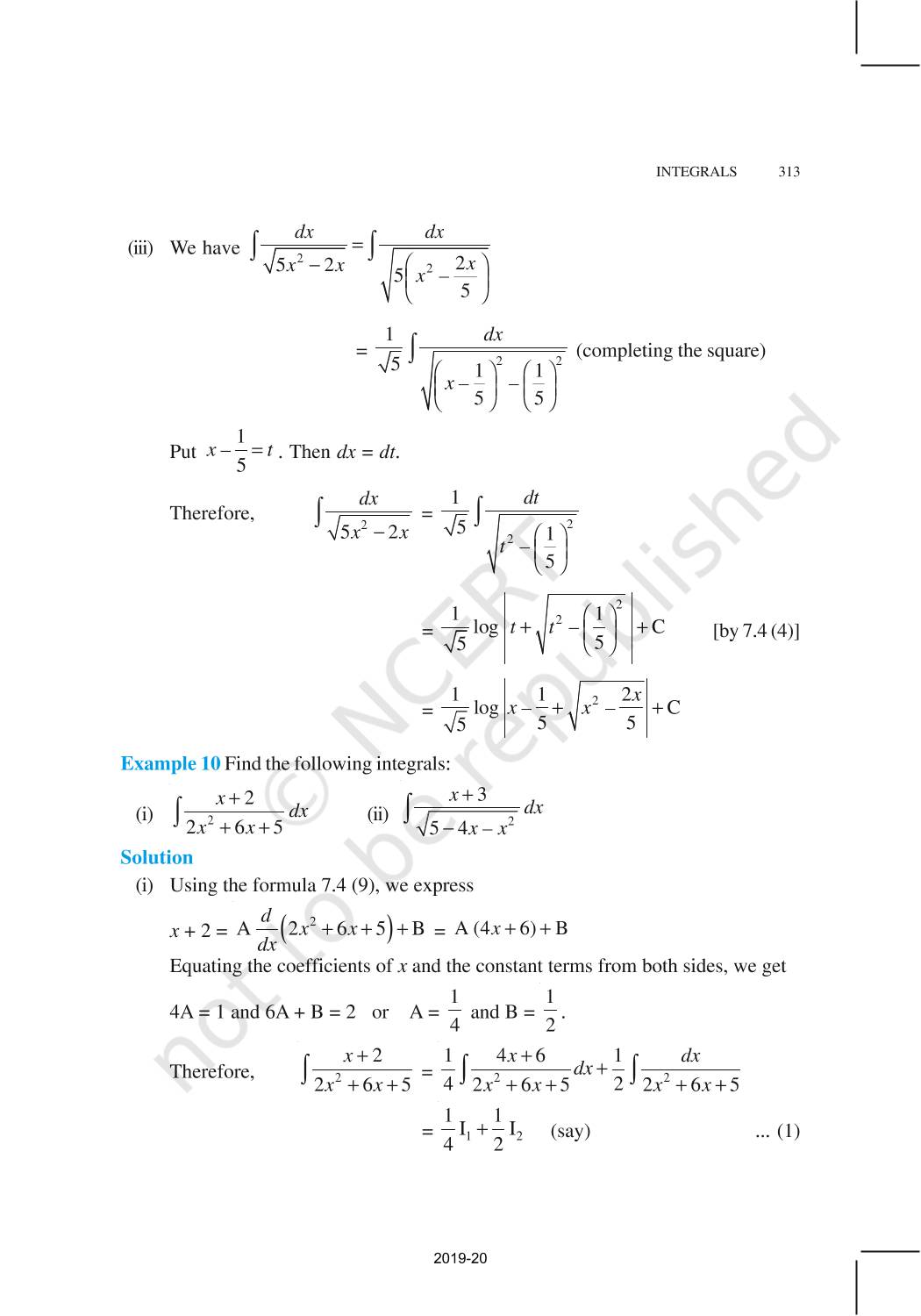 Integrals Ncert Book Of Class 12 Mathematics Part Ii